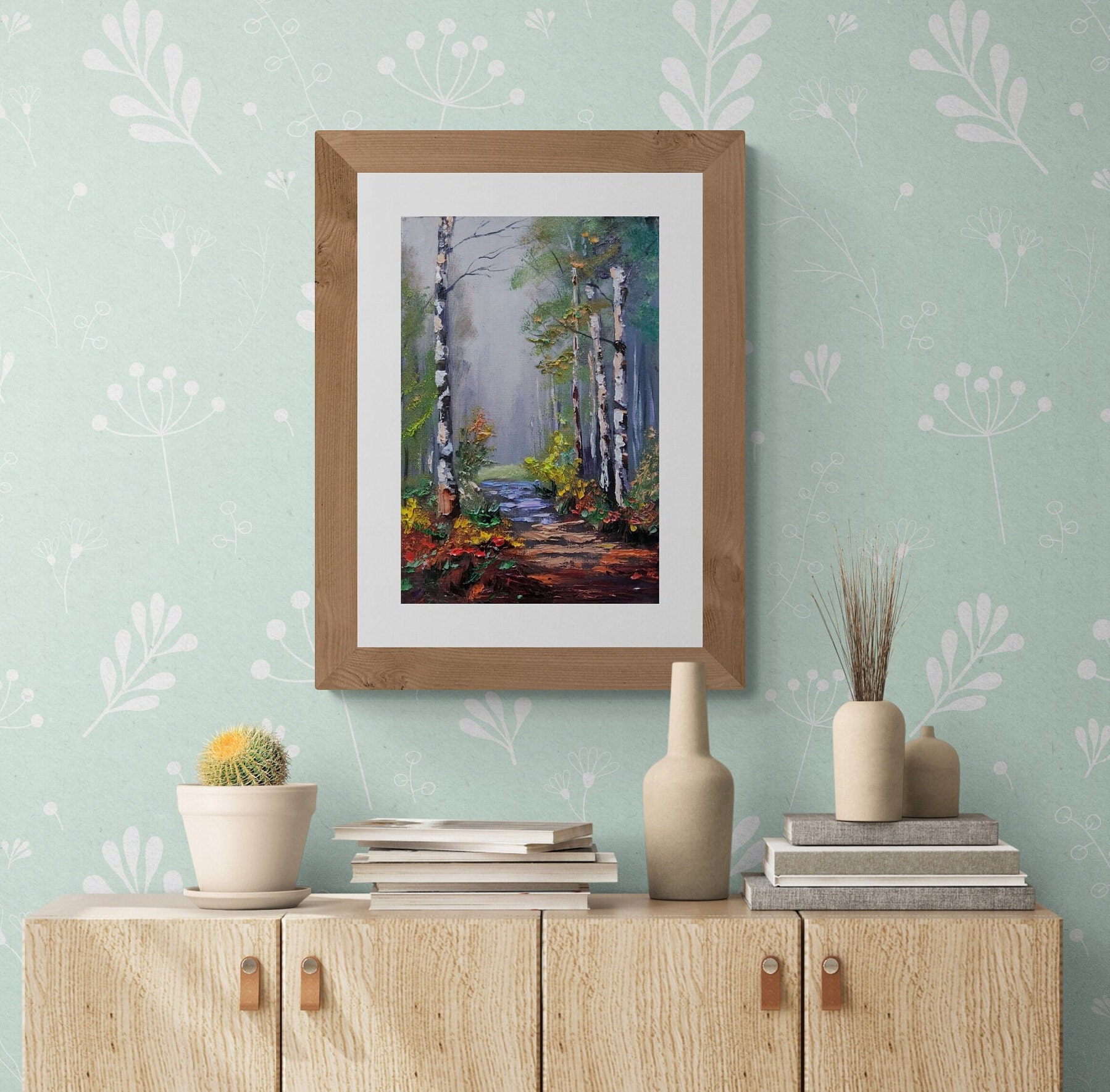 Forest Painting Oil Painting Landscape Canvas Wall Art Forest Fall ...