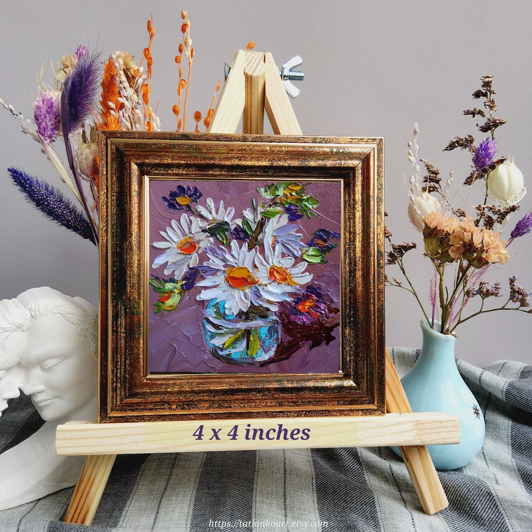 Daisy Art Meadow Flowers 4x4 Wildflowers Flowers 3d Oil Flower Art ...