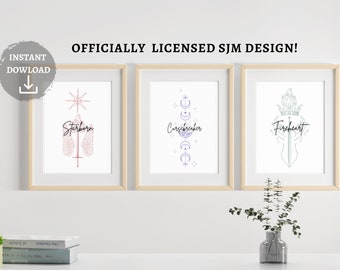 Sarah J Maas Set of 3 Instant Digital Download Watercolor Art Prints ...
