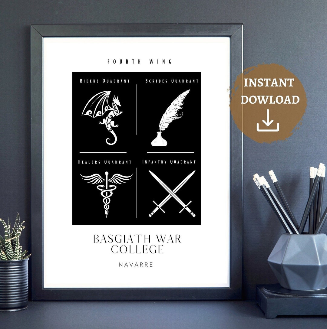 Fourth Wing, Instant Digital Download Art Print, Printable Wall Decor ...