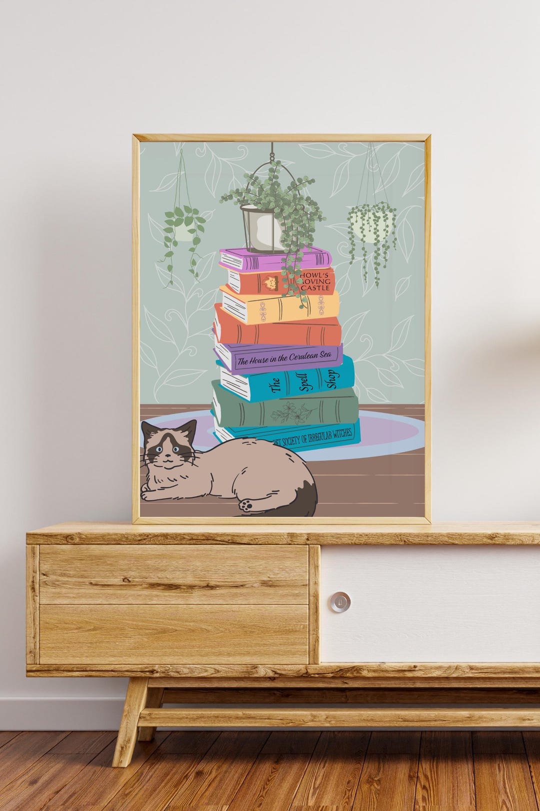 Cozy Fantasy Book Stack Instant Digital Download Art Print, Booktok ...