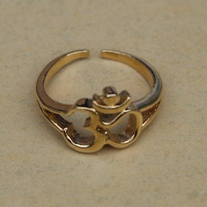 Om Ring Ohm Signet Ring, 14k Gold Plated Rings, Adjustable Ring ...