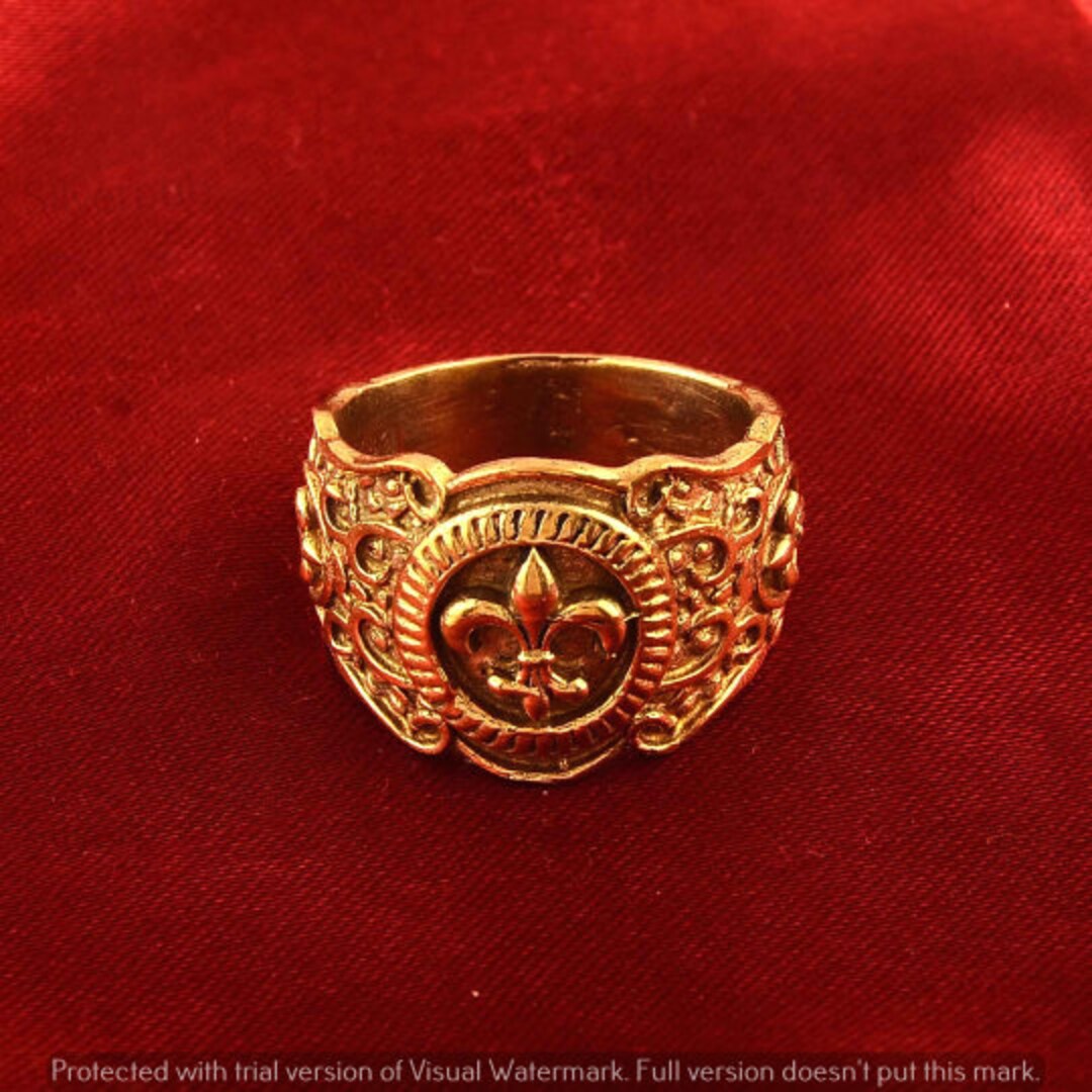 Fleur De Lys Ring, French European Lily Signet Rings, Sterling Silver ...