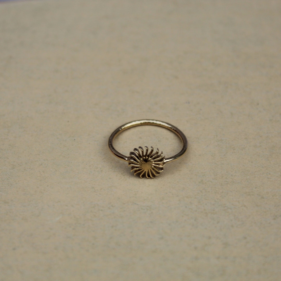 Minimalist Sun Ring, Sunbeam Signet Ring, Sterling Silver Rings, Handmade Ring, Wedding Ring ...