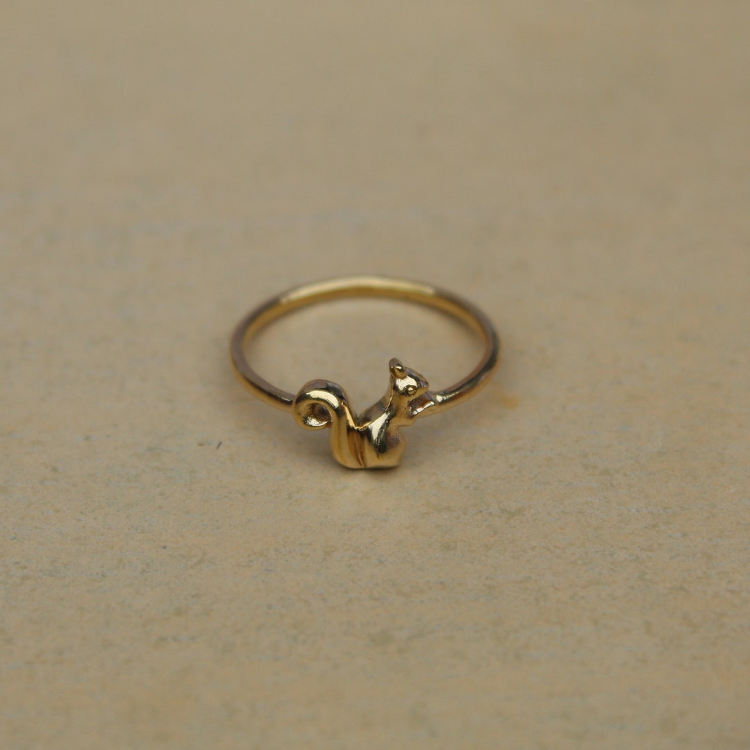 Squirrel Ring, Gold Squirrel Ring, Squirrel Ring, Squirrel Shape Ring ...