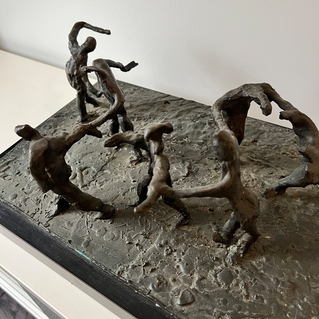 Abstract Brutalist Bronze Sculpture Titled GAMES - Etsy