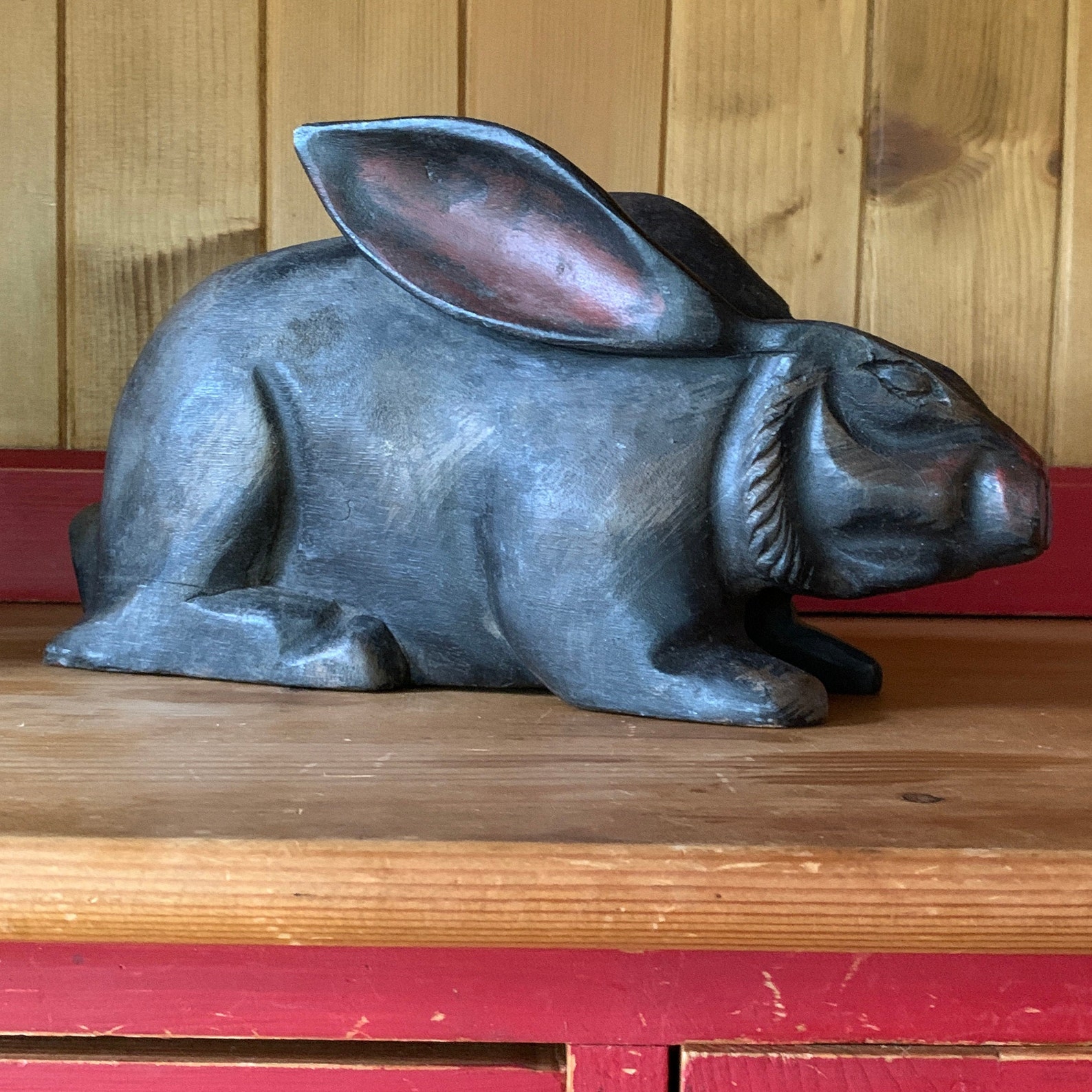 Antique Folk Art Carved Wooden Hare Americana - Etsy UK