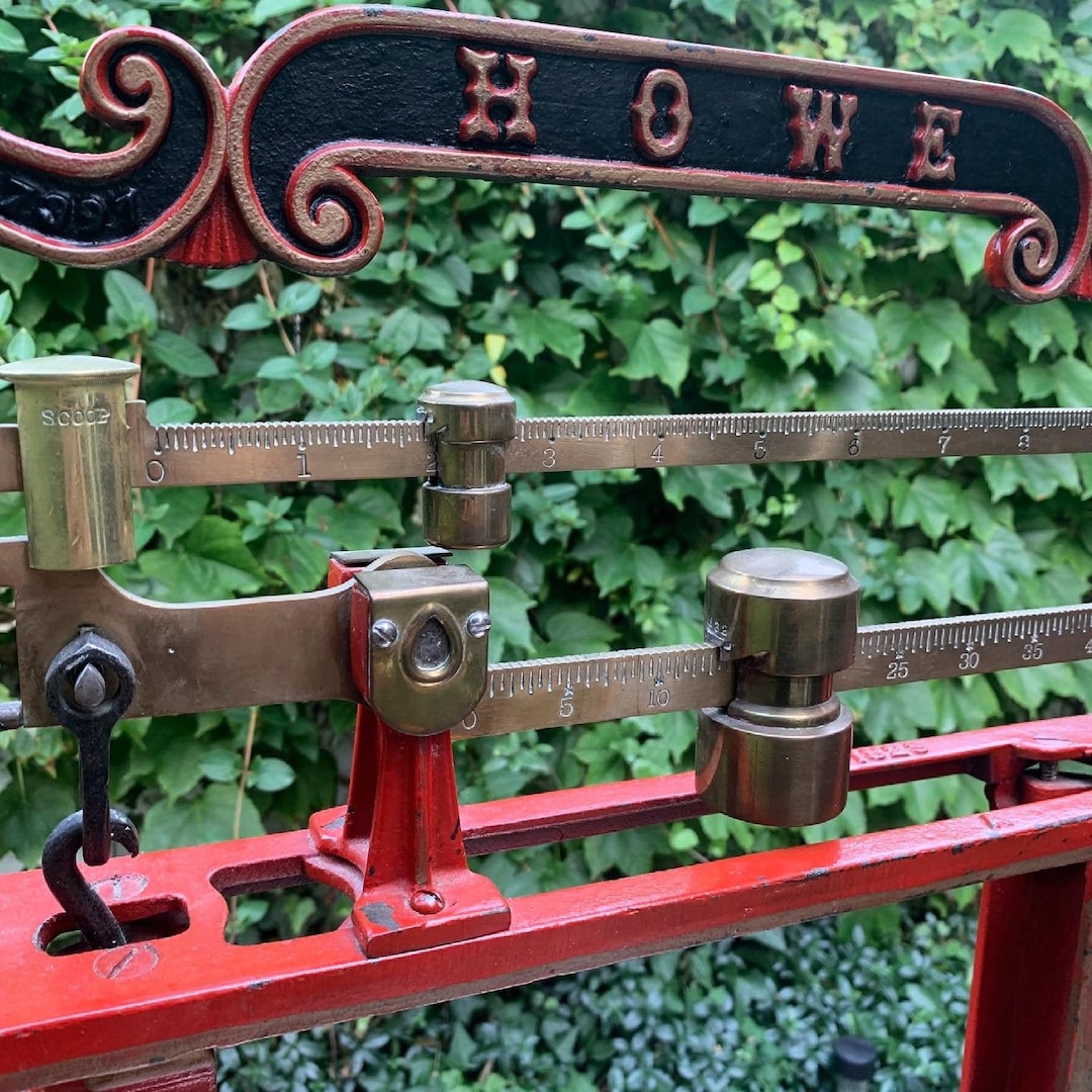 HOWE 50lb Cast Iron Scale With Original Red Paint Early 1900's - Etsy