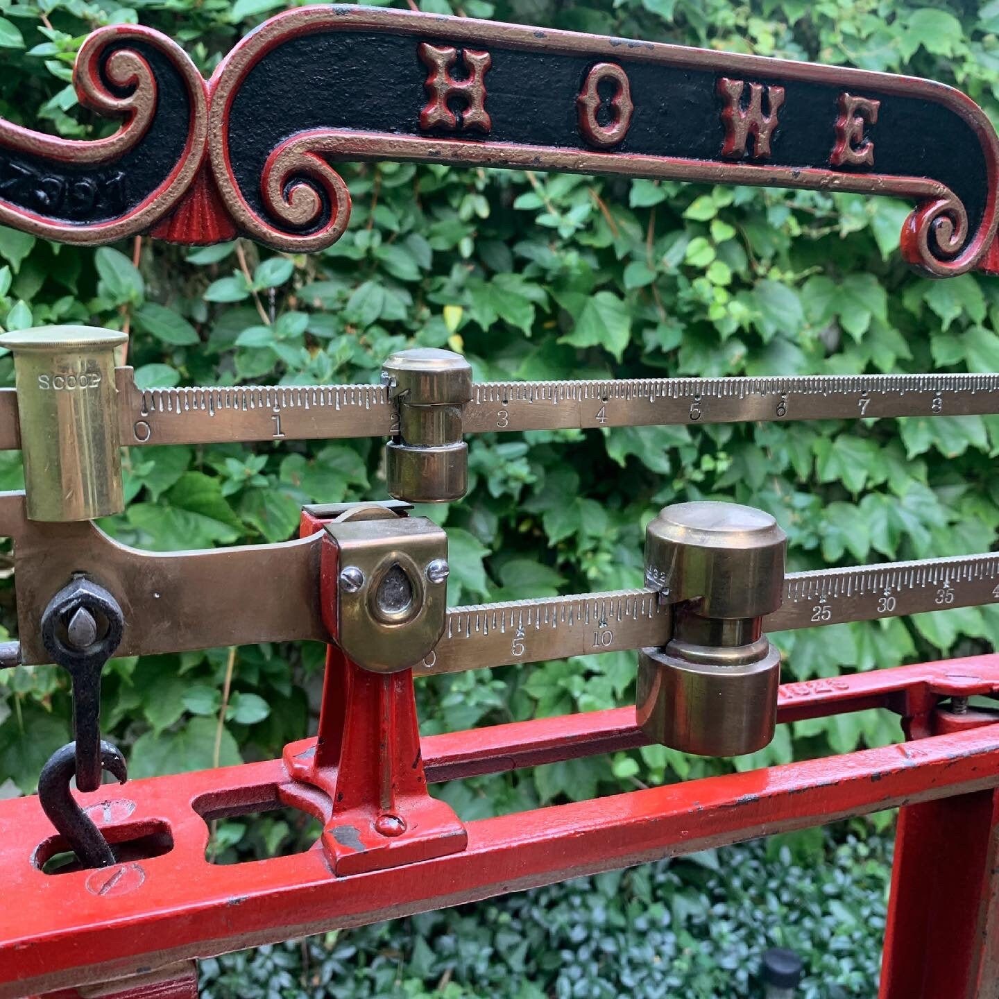 HOWE 50lb Cast Iron Scale With Original Red Paint Early 1900's - Etsy