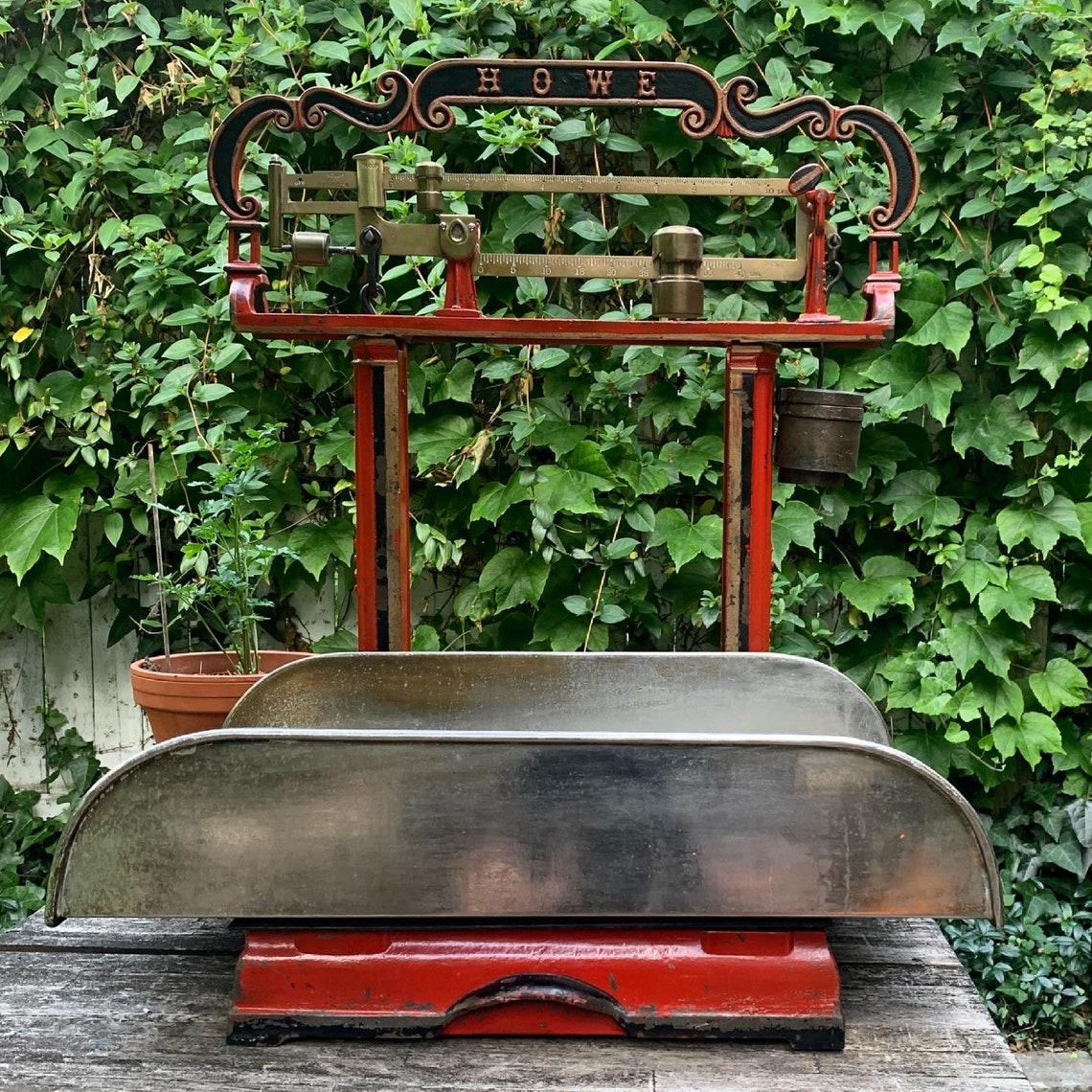 HOWE 50lb Cast Iron Scale With Original Red Paint Early 1900's - Etsy