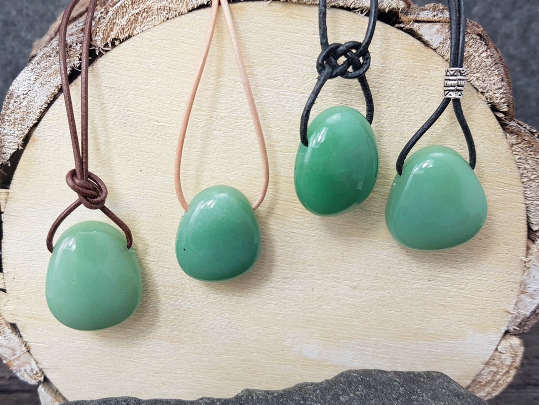 Aventurine Tumbled Stone on Cord - Etsy