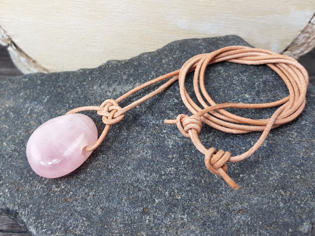 Rose Quartz Tumbled Stone on Ribbon - Etsy UK