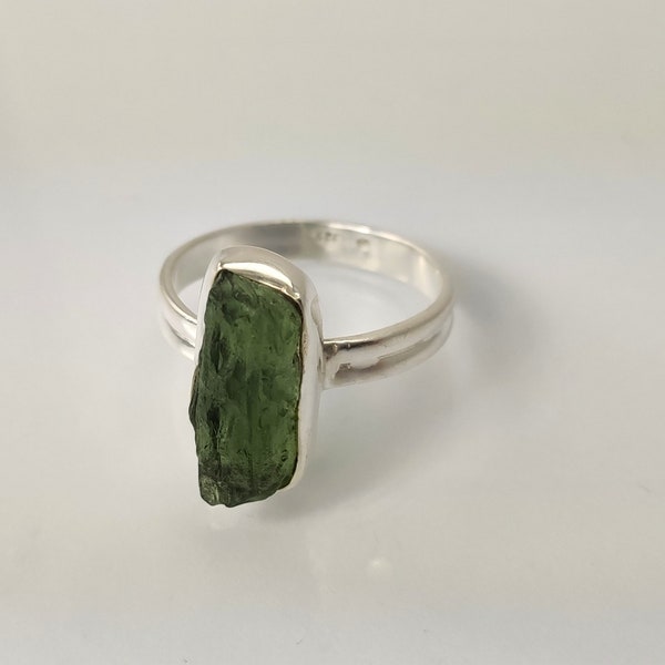 Green Silver Ring - Etsy