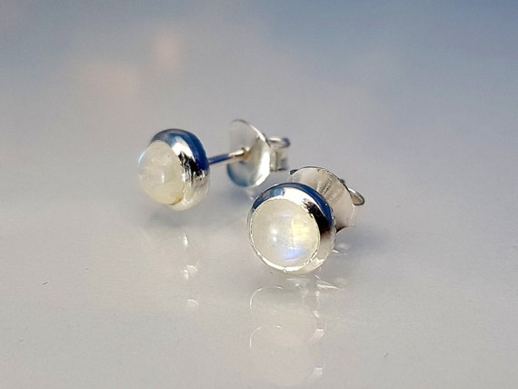 Earrings Moonstone 925 Silver Etsy