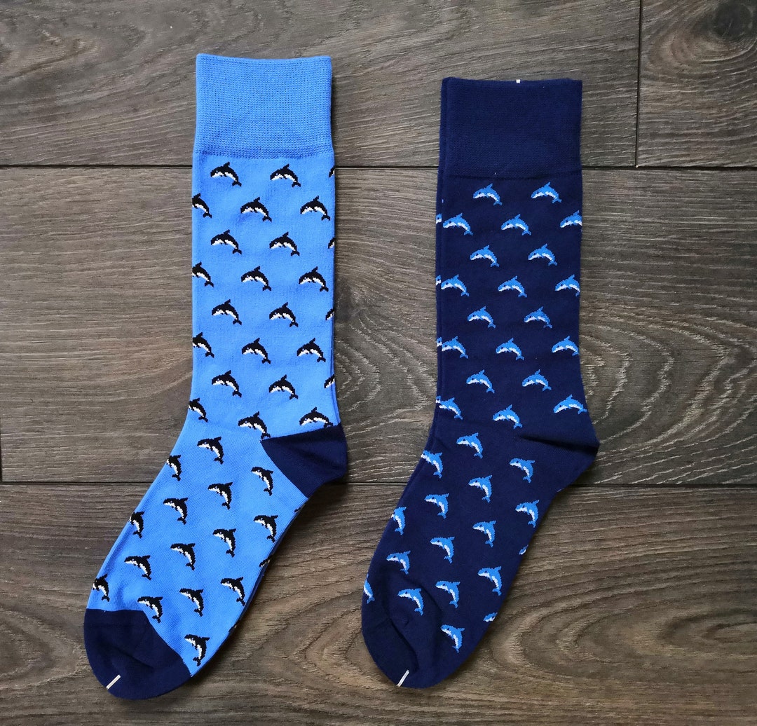 Mens Dolphin and Orca Print Office Socks - Etsy