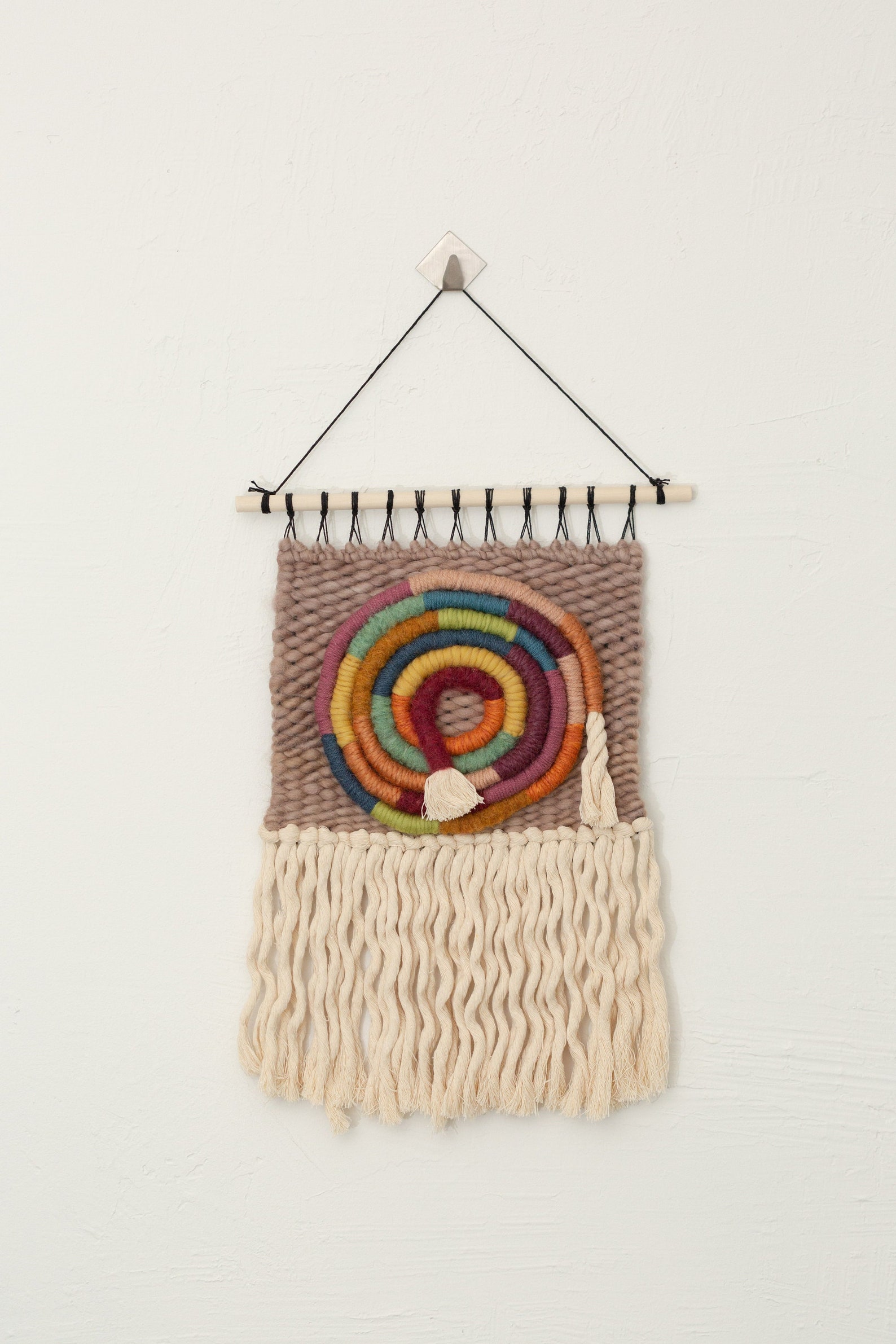 Classic Woven Wall Hanging | Colorful Rainbow Woven Tapestry | Wood ...