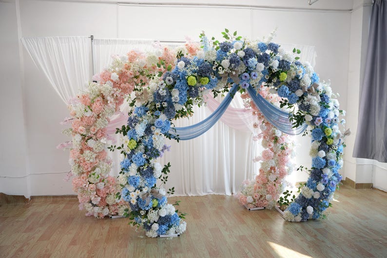 Blue Hydrangea Wedding Arch Flowers: Floral Arbor Arrangement - Etsy