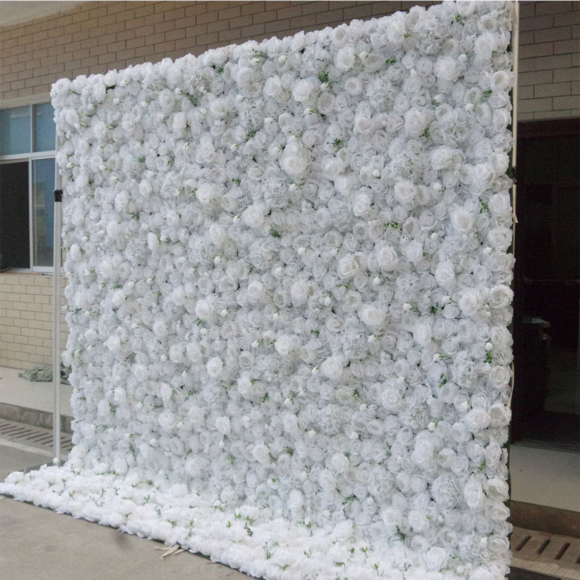 Pure White Flower Wall Rose Hydrangea Flowers Wall for Home Shop Party ...