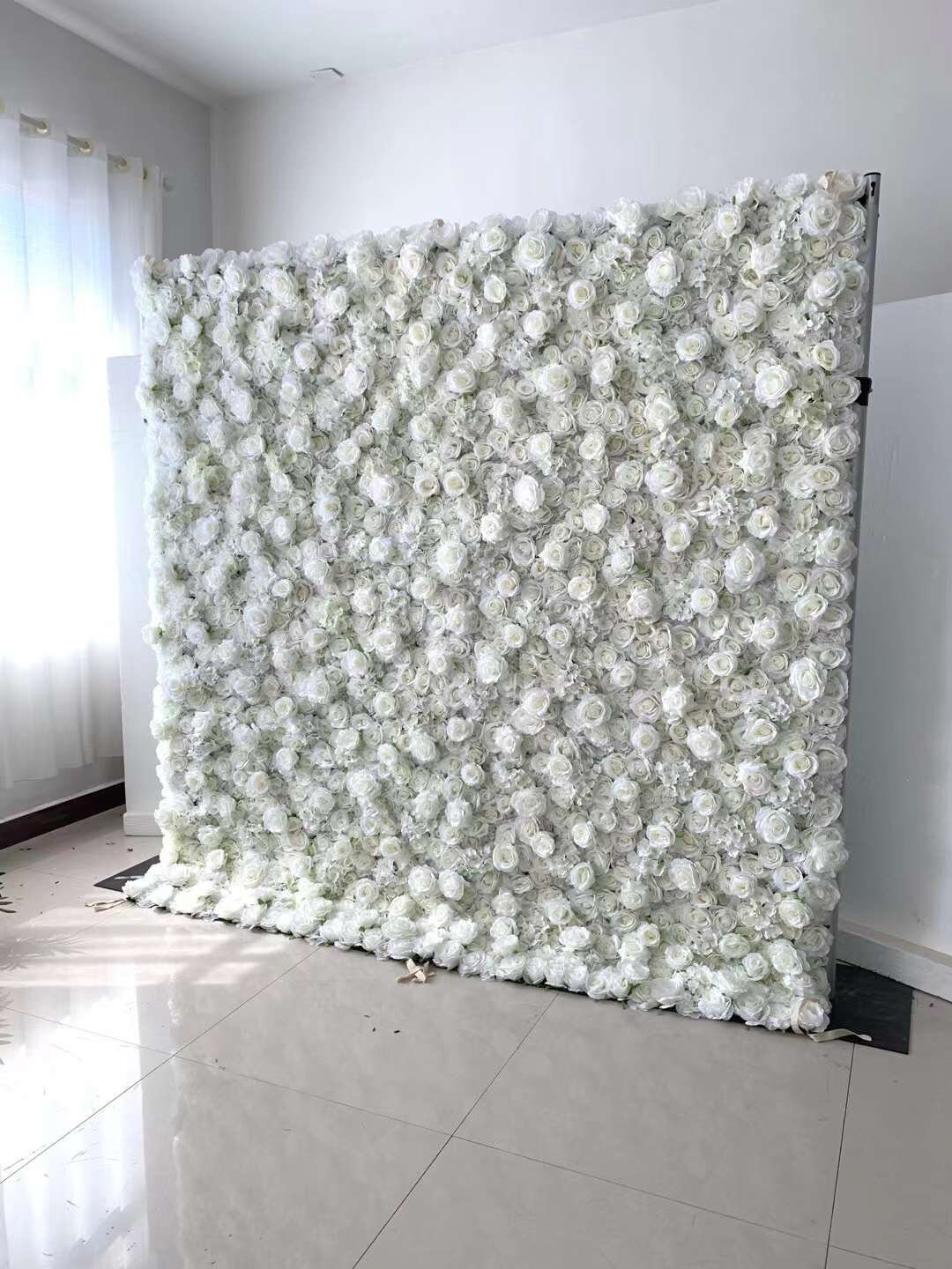 Pure White Flower Wall Rose Hydrangea Flowers Wall for Home Shop Party ...