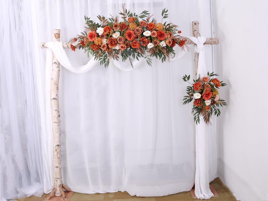 Burnt Orange Terracotta Wedding Flowers Rust Orange Arch Flower Swag ...