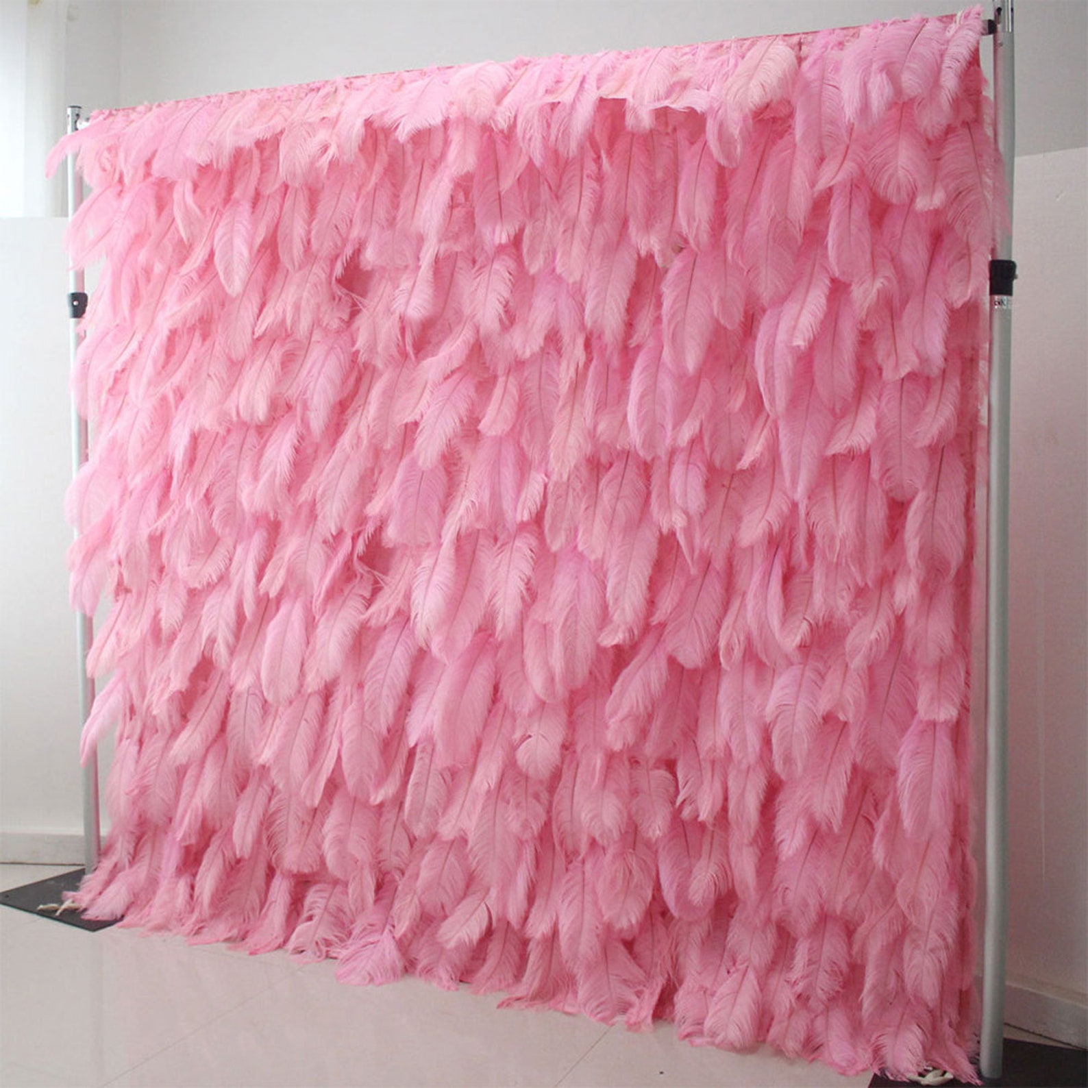Pink Feather Flower Wall Hot Sale Party Pink Wedding Backdrop ...