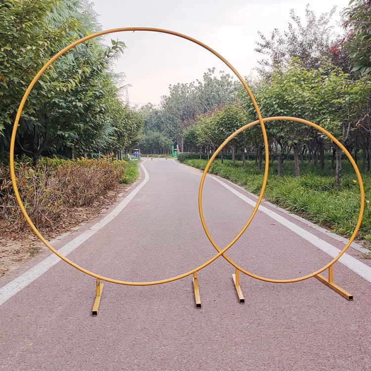 1PCS Golden Circular Arch, Metal Hoop With Stands for Wedding ...
