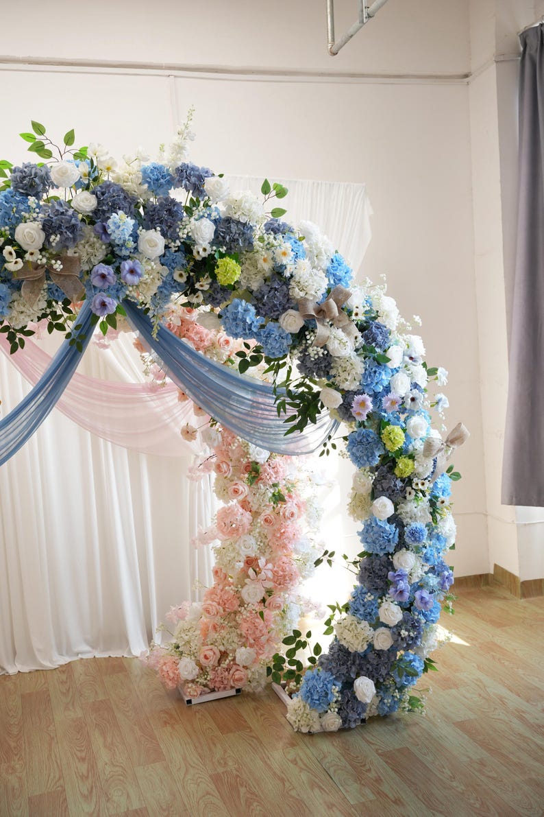 Blue Hydrangea Wedding Arch Flowers: Floral Arbor Arrangement - Etsy