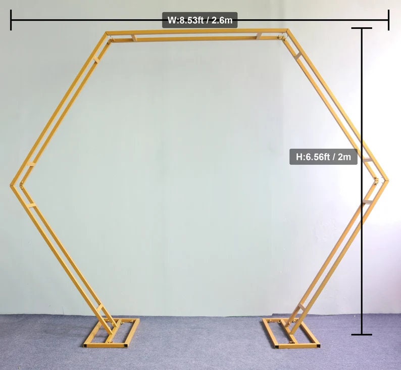Double Tube Hexagonal Metal Arch Stand Handmade Iron Arch - Etsy