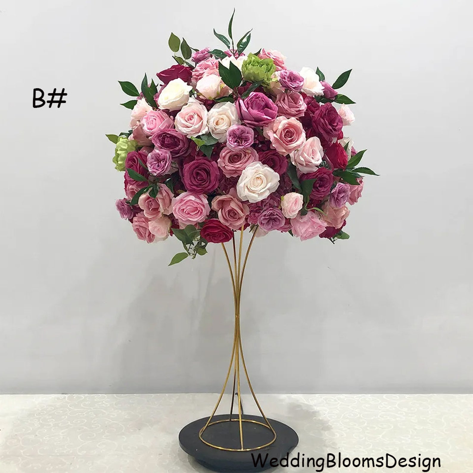 Hot Pink Flowers Ball Wedding Floral Arrangement Table Decor Fuchsia ...