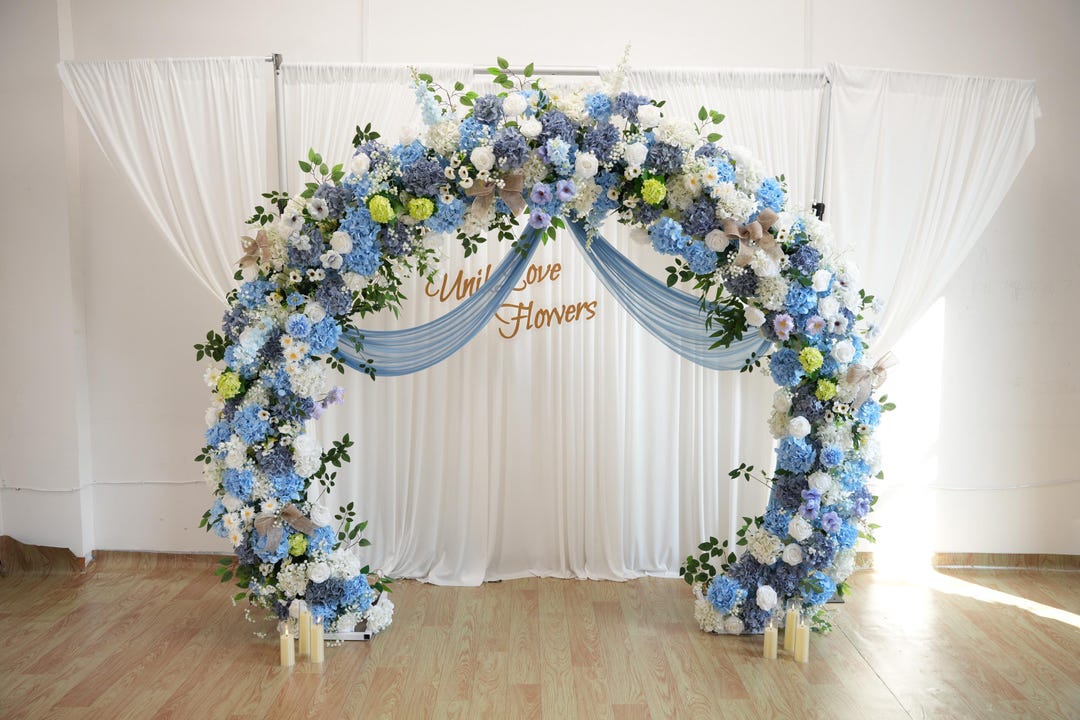 Blue Hydrangea Wedding Arch Flowers: Floral Arbor Arrangement - Etsy