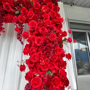 Red Rose Wedding Arch Flowers: Square Floral Arrangement Decor - Etsy