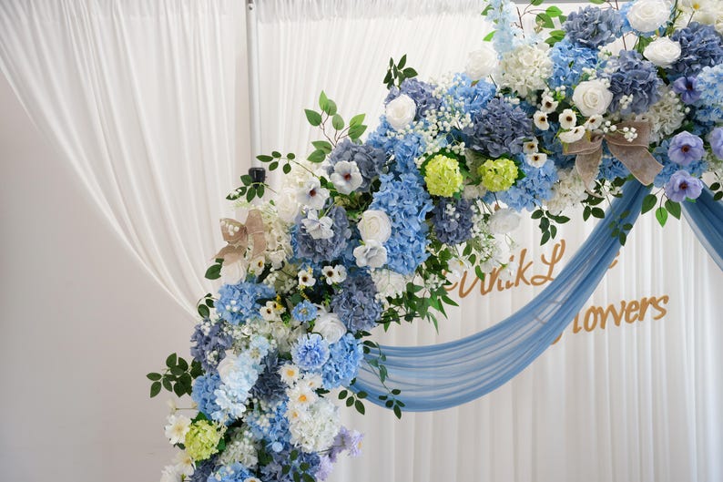 Blue Hydrangea Wedding Arch Flowers: Floral Arbor Arrangement - Etsy