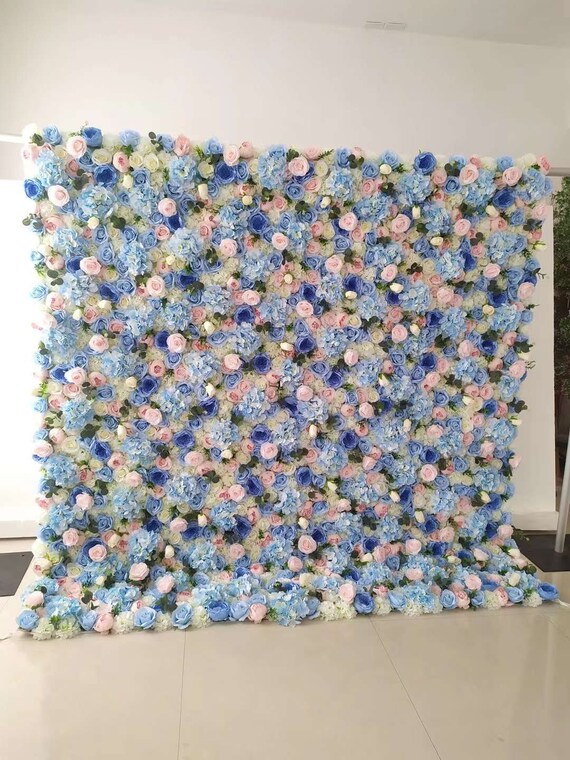 Sky Blue Artificial Flower Wall Backdrop Arrangement | Etsy