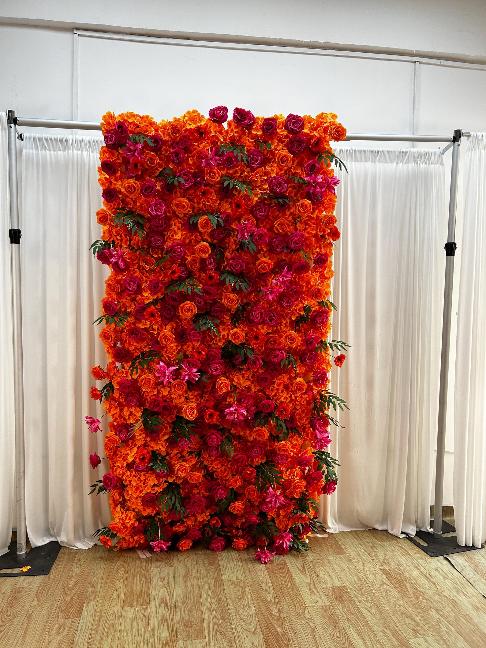 Orange Hydrangea Flowers Wall Hot Pink Rose Wall Flowers : Wedding ...