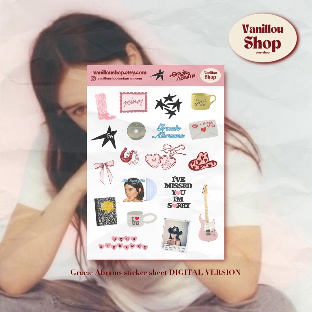 Gracie Abrams Stickers DIGITAL VERSION - Etsy