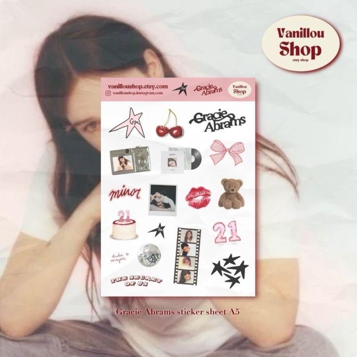 Gracie Abrams Stickers Set of 17 Stickers - Etsy