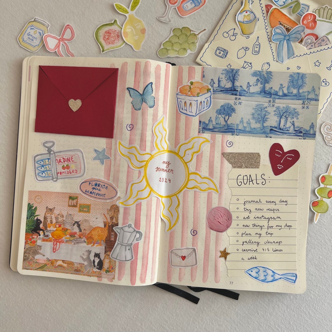 Digital Stickers Digital Journaling Stickers, Italian Summer Stickers ...