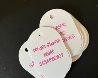 Birthday 21st Birthday Tags, Personalized Birthday Label, Twenty One ...