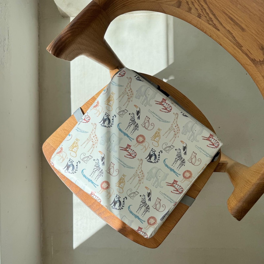 Wipeable Booster Seat Pad - Zoo Animal Print - Etsy