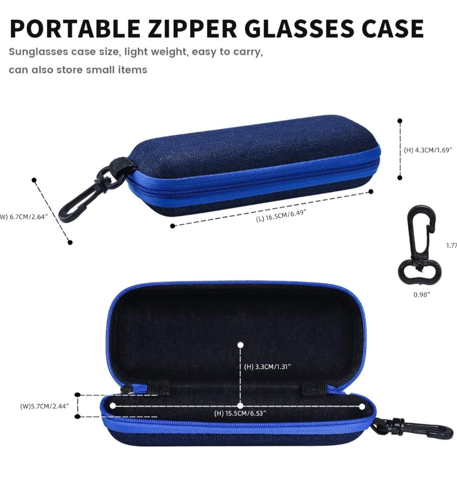 Portable Zip Eye Glasses Case Protector Reading Glass Case Sunglasses ...