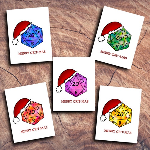 Printable Dungeons and Dragons Greeting Card D&D Christmas - Etsy