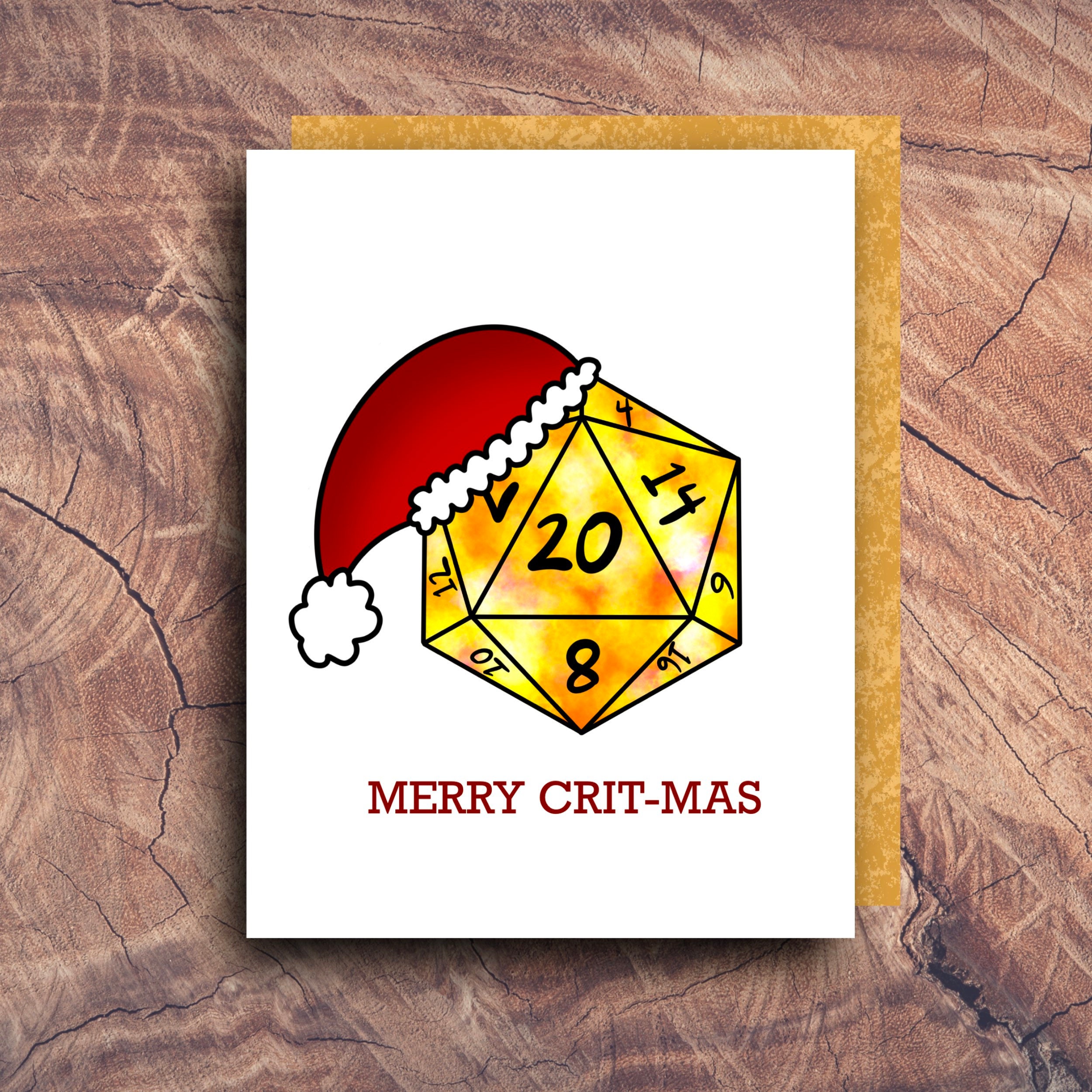 Merry Critmas D20 with colour variations Christmas Holiday | Etsy