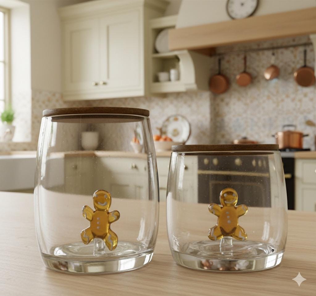 Gingerbread Man Cookie Jar - Christmas Decor Kitchen Countertop ...