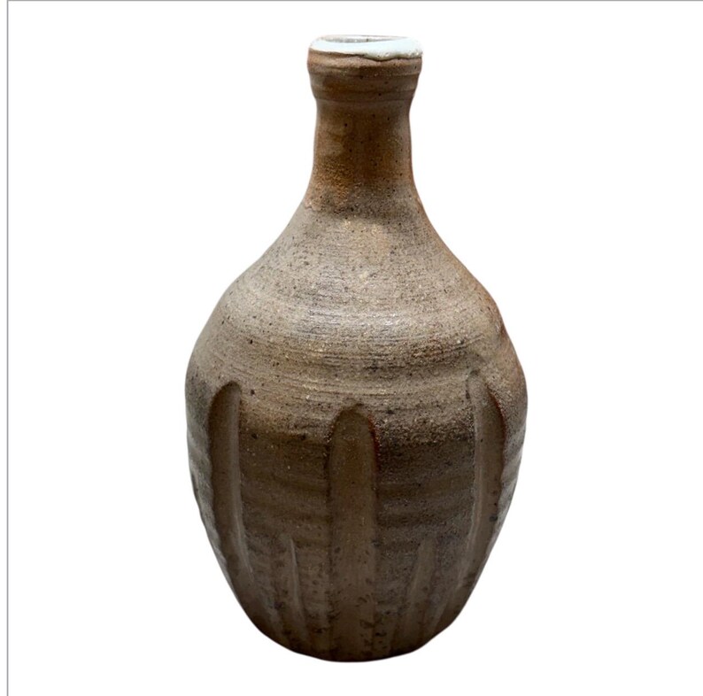 Vintage Studio Pottery Fluted Bud Vase – Hand Thrown Stoneware – Earth ...