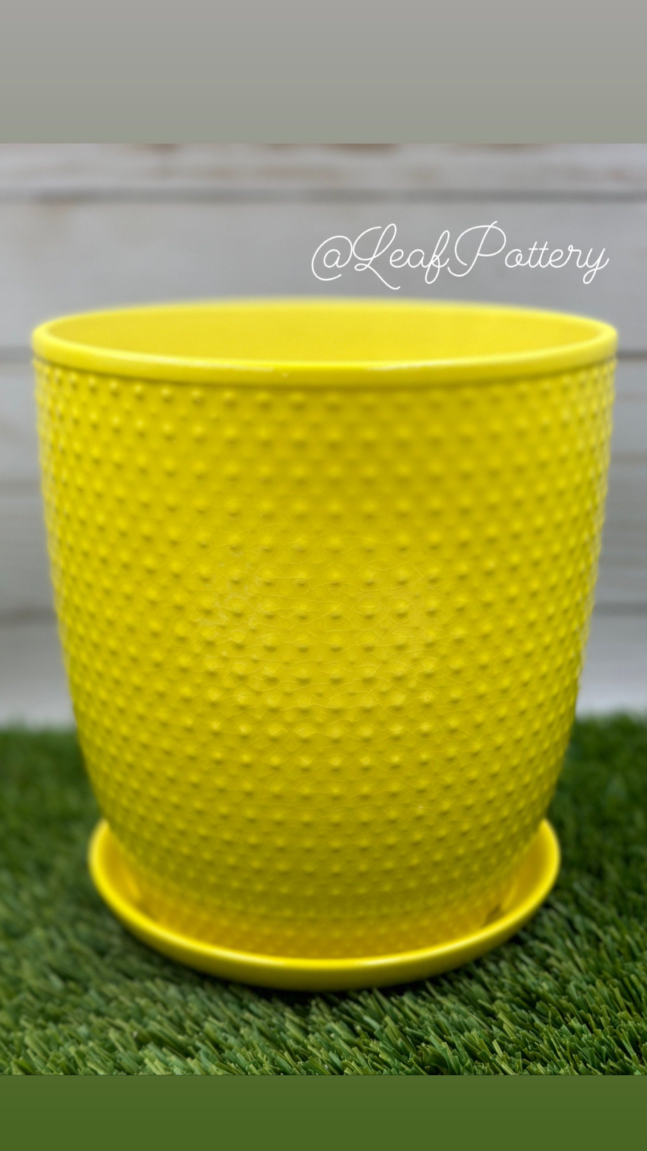 Sherley Yellow LG Ceramic Planter Pot With Saucer Attached - Etsy