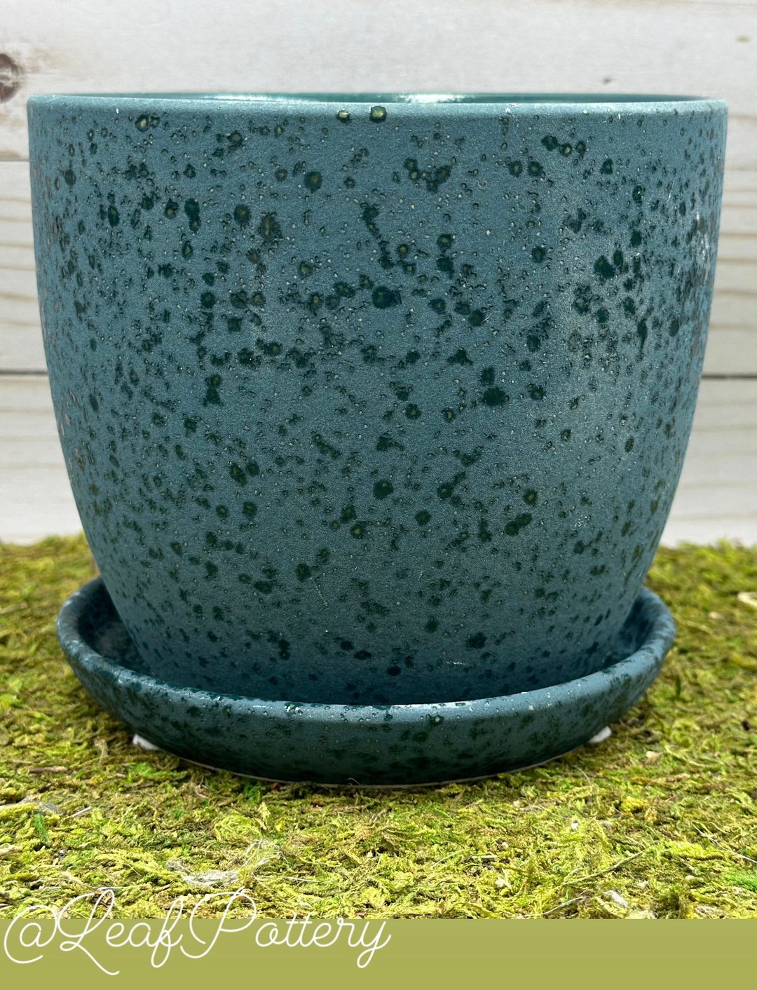Maria Teal Ceramic Planter Pot With Saucer Attached/ Planters and Pots ...