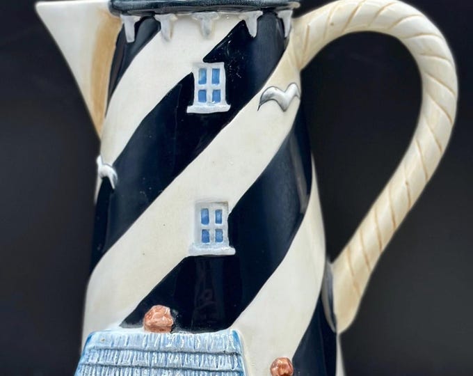 Lighthouse Burton & Burton FIB Ceramic Teapot - Black and White/teapot ...