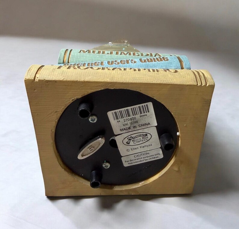 Vintage Computer Snow Globe - Retro PC on Book Stack "programming ...