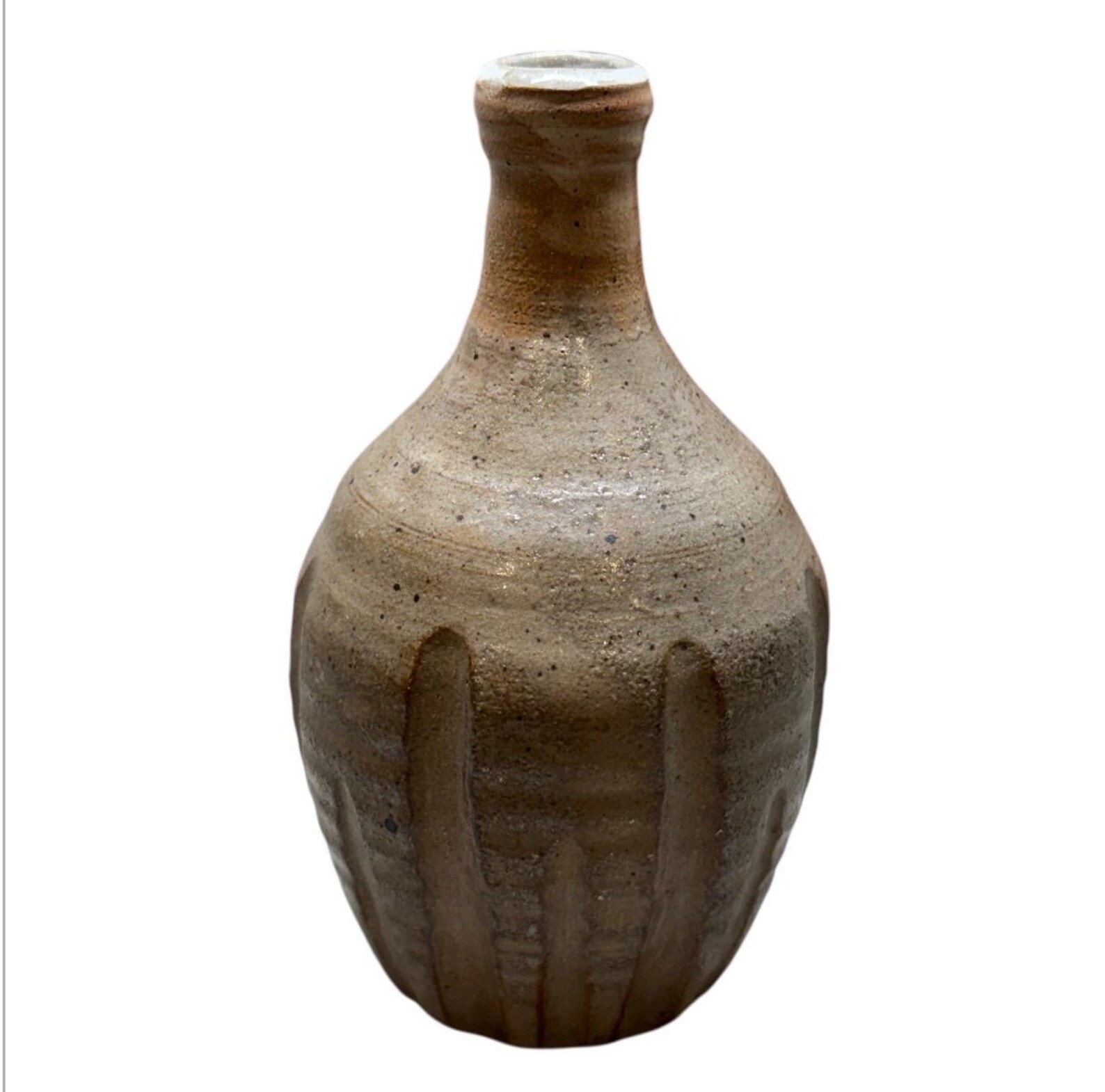 Vintage Studio Pottery Fluted Bud Vase – Hand Thrown Stoneware – Earth ...