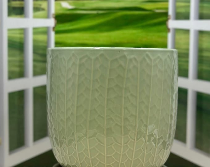 Sage Sache (LG) Ceramic Planter Pot With Saucer Attached/planters and ...